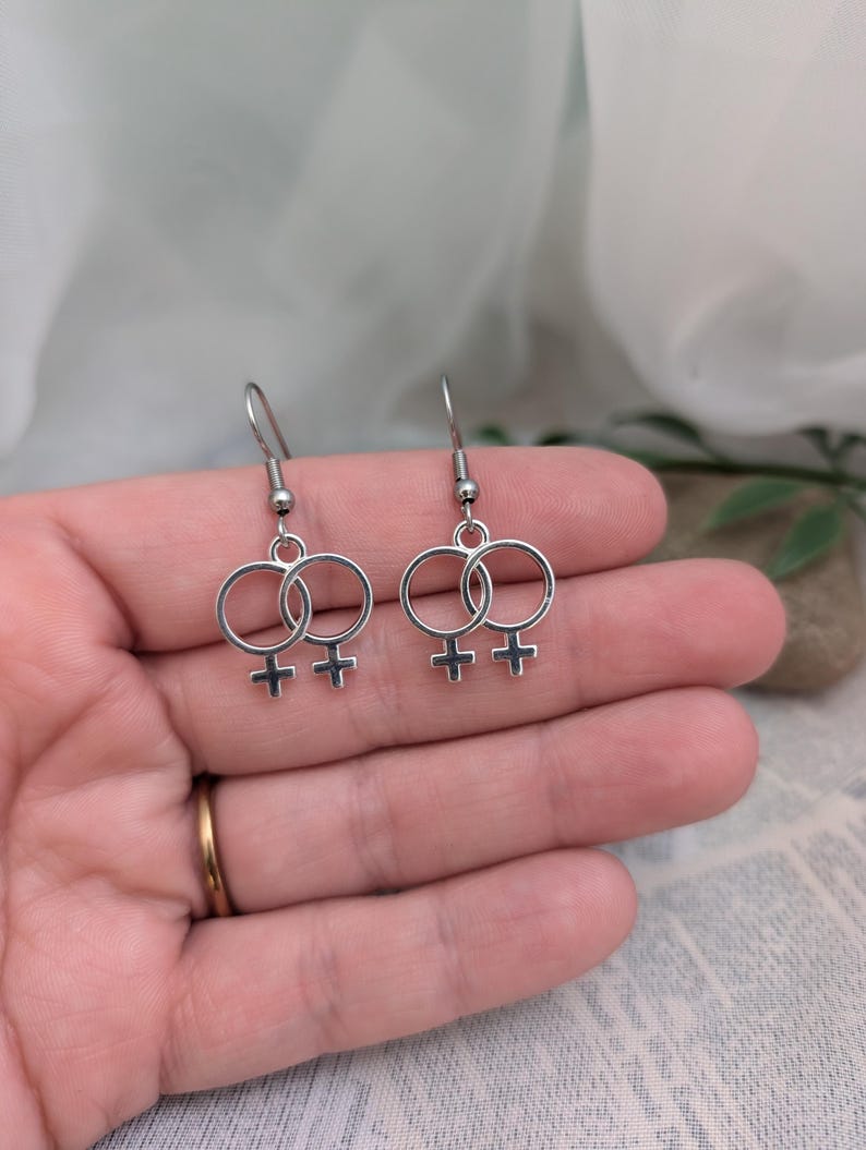 Double Venus Gender Symbol Necklace- Hypoallergenic Stainless Steel ...