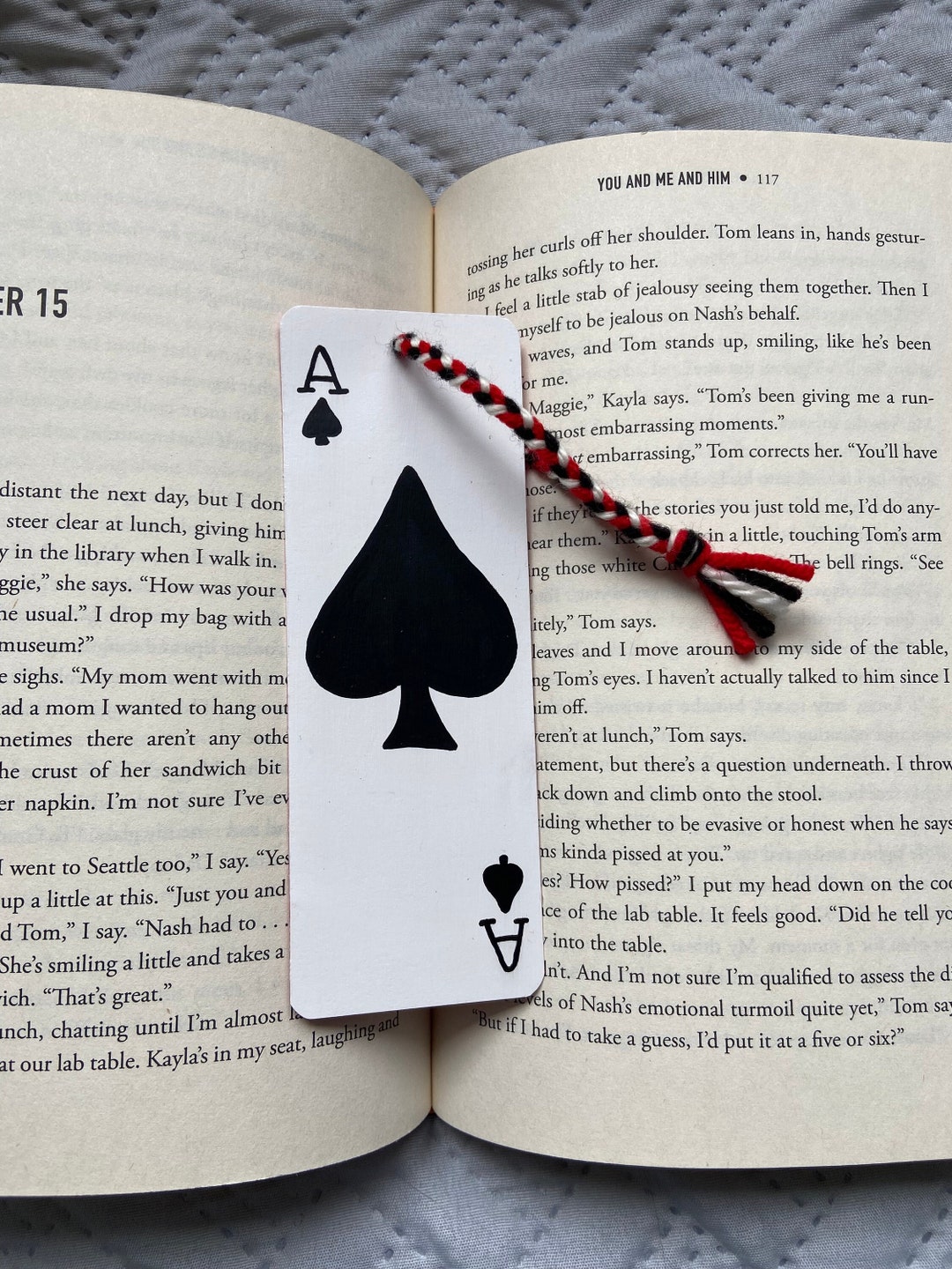 Ace of Spades Playing Card Bookmark Hand Painted Front and Back With ...