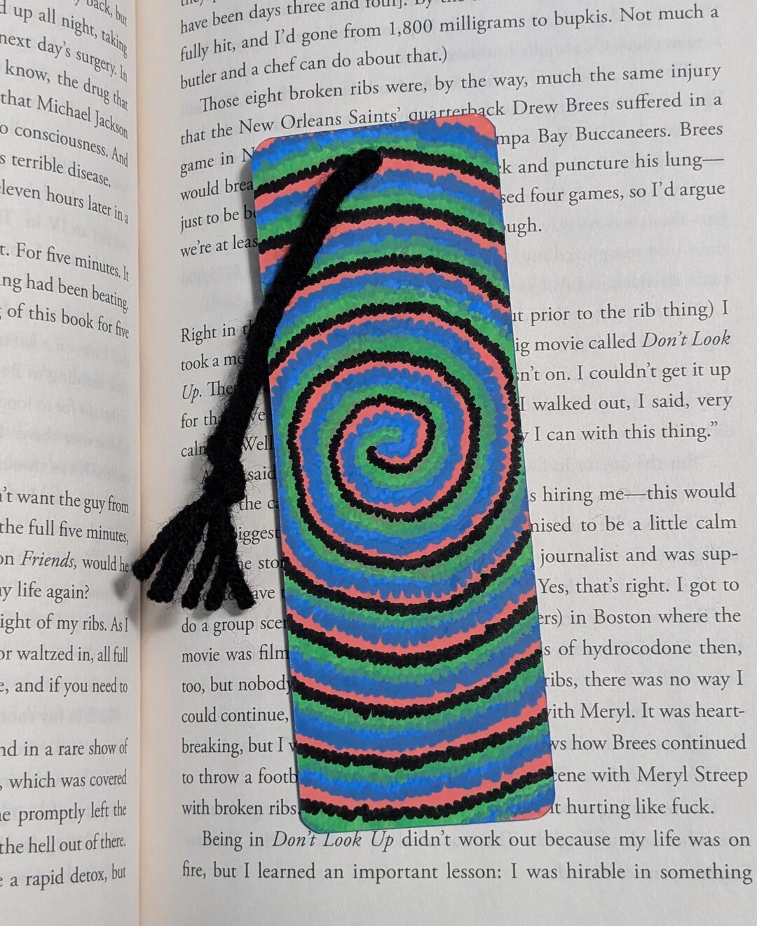 Tie Dye Bookmark- Hand Painted Front and Back With Yarn Tassel ...