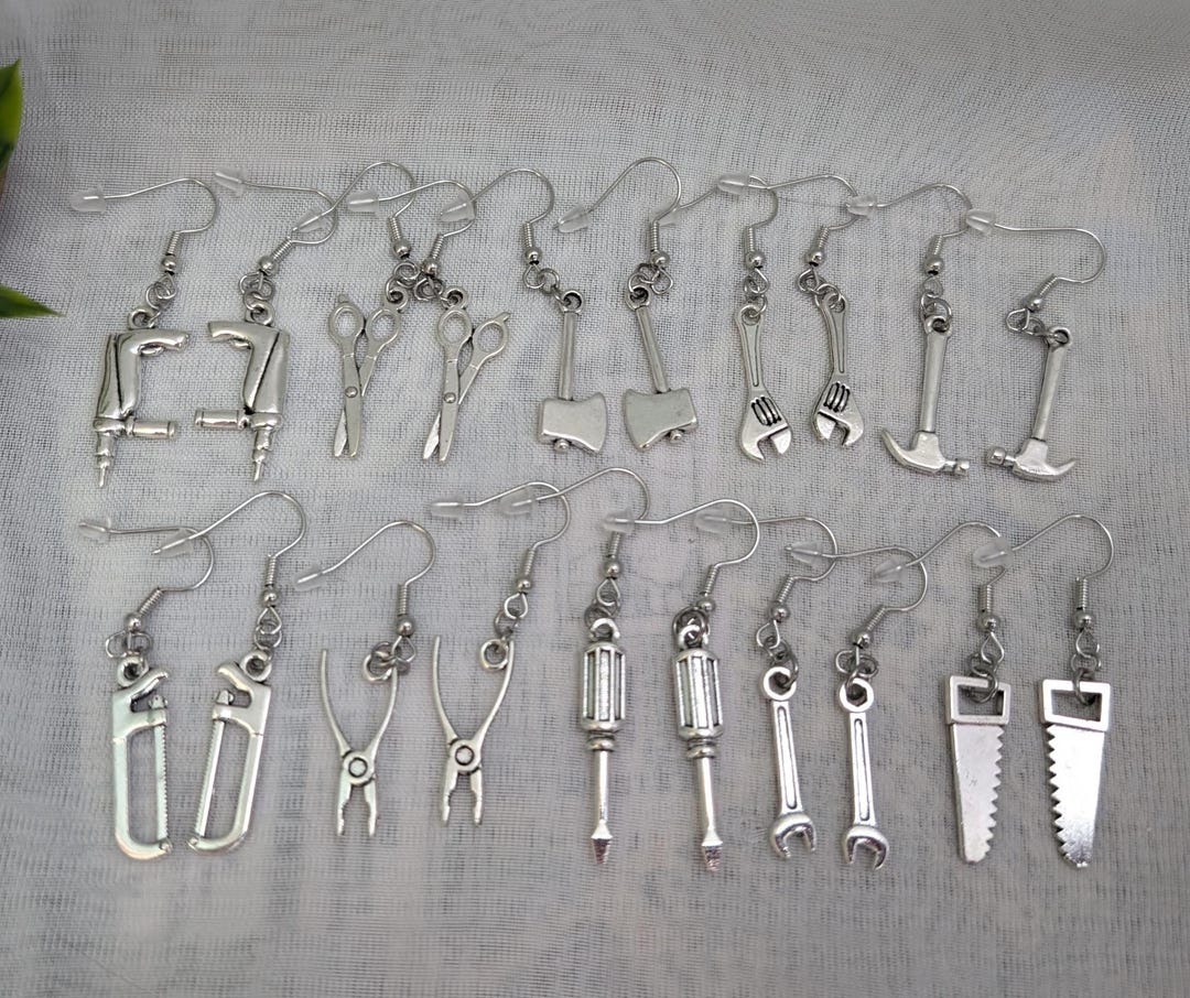Tool Earrings- 10 Styles Screwdriver Hack Saw Pliers Scissors ...