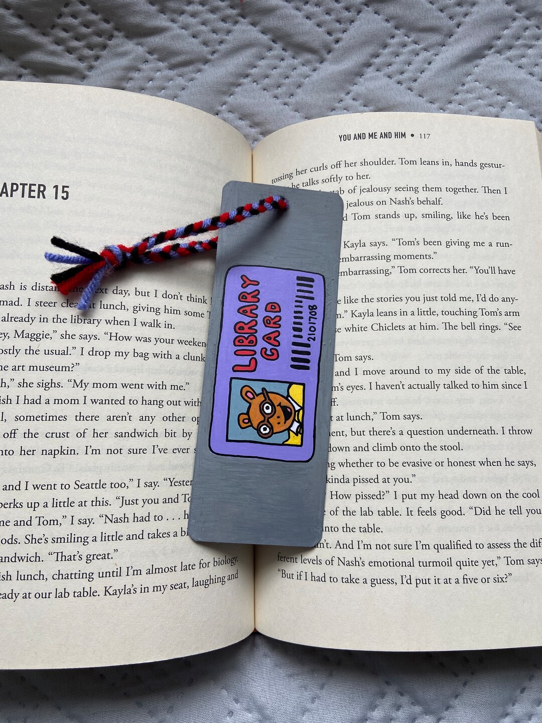 Arthur Library Card Bookmark Hand Painted Front and Back With Yarn ...