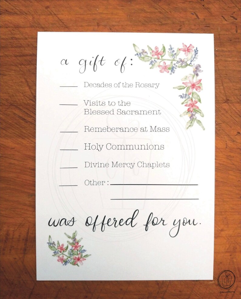 Spiritual Bouquet Card Set / Encouragement Card / Praying for You Card ...