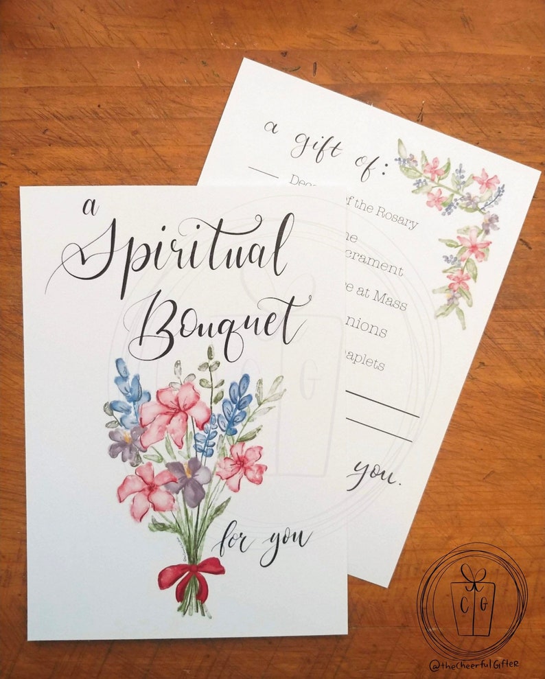 Spiritual Bouquet Card Set / Encouragement Card / Praying for You Card ...