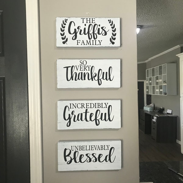 Grateful Thankful Blessed Sign - Etsy