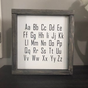 Alphabet Wood Sign - Abc's Sign - Homeschool Sign - School Sign ...