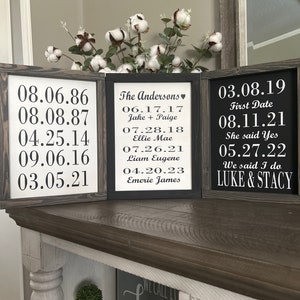 Personalized Family Name Date Sign, Farmhouse Style - Etsy