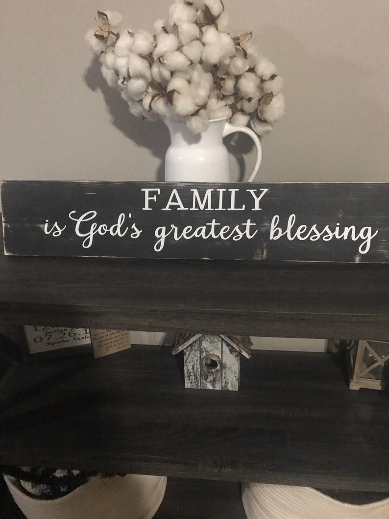 Family Is Gods Greatest Blessing sign. Vertical family sign | Etsy