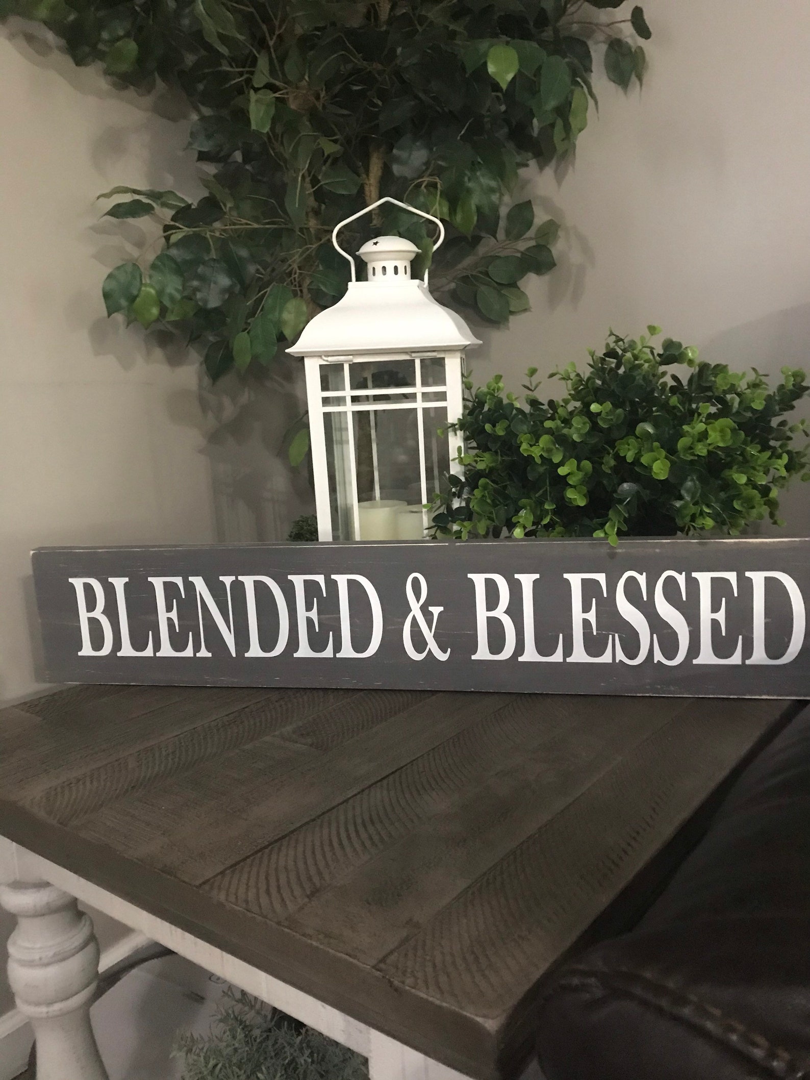 Blended and Blessed Sign, Blended Family, 5.5x30 Inch, Wood Sign ...