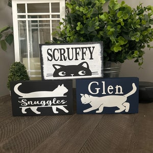Cat Name Sign, Personalized Cat Sign, Custom Sign, 6x3.5 Sign, Choose ...