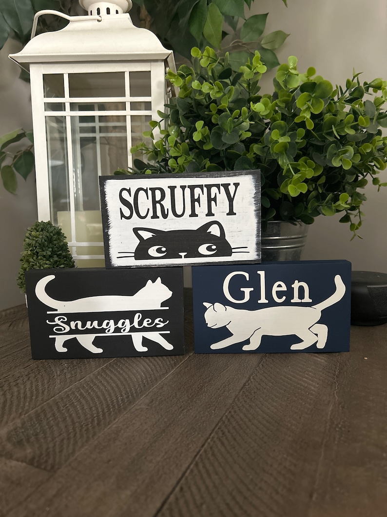 Cat Name Sign, Personalized Cat Sign, Custom Sign, 6x3.5 Sign, Choose ...
