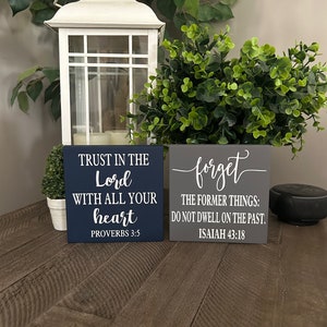 Bible Verse Wood Block Sign, Scripture Shelf Decor - Etsy