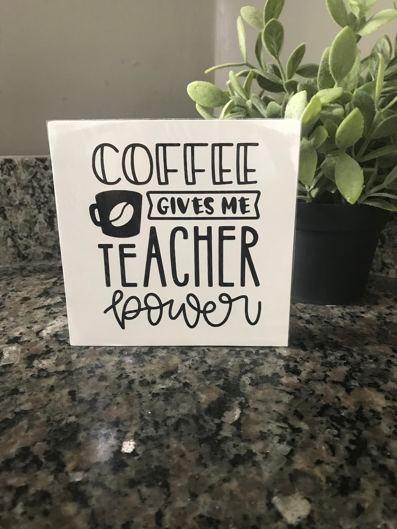 Teacher Sign Wood Block Teacher Desk Sign Desk Plaque | Etsy