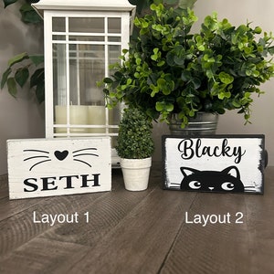 Cat Name Sign, Personalized Cat Sign, Custom Sign, 6x3.5 Sign, Choose ...