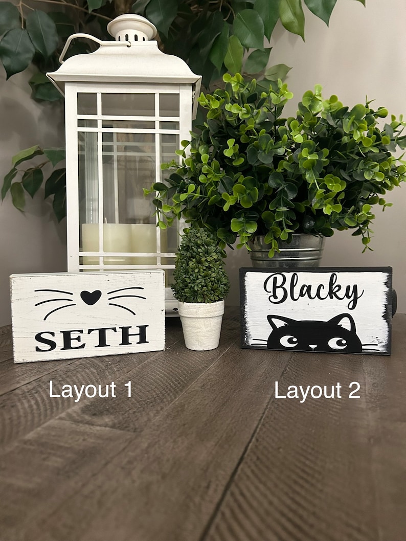 Cat Name Sign, Personalized Cat Sign, Custom Sign, 6x3.5 Sign, Choose ...