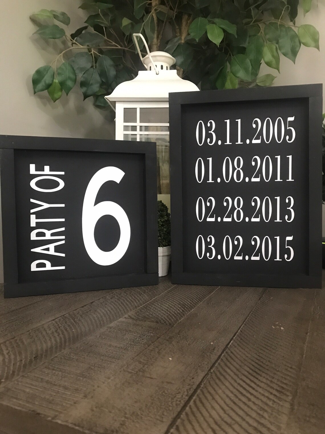 Set of 2 Personalized Date Sign and Party of Sign Birthday - Etsy