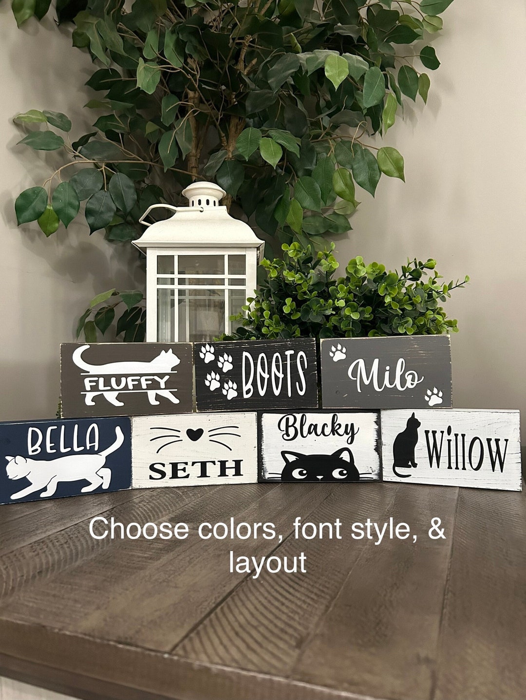 Cat Name Sign, Personalized Cat Sign, Custom Sign, 6x3.5 Sign, Choose ...