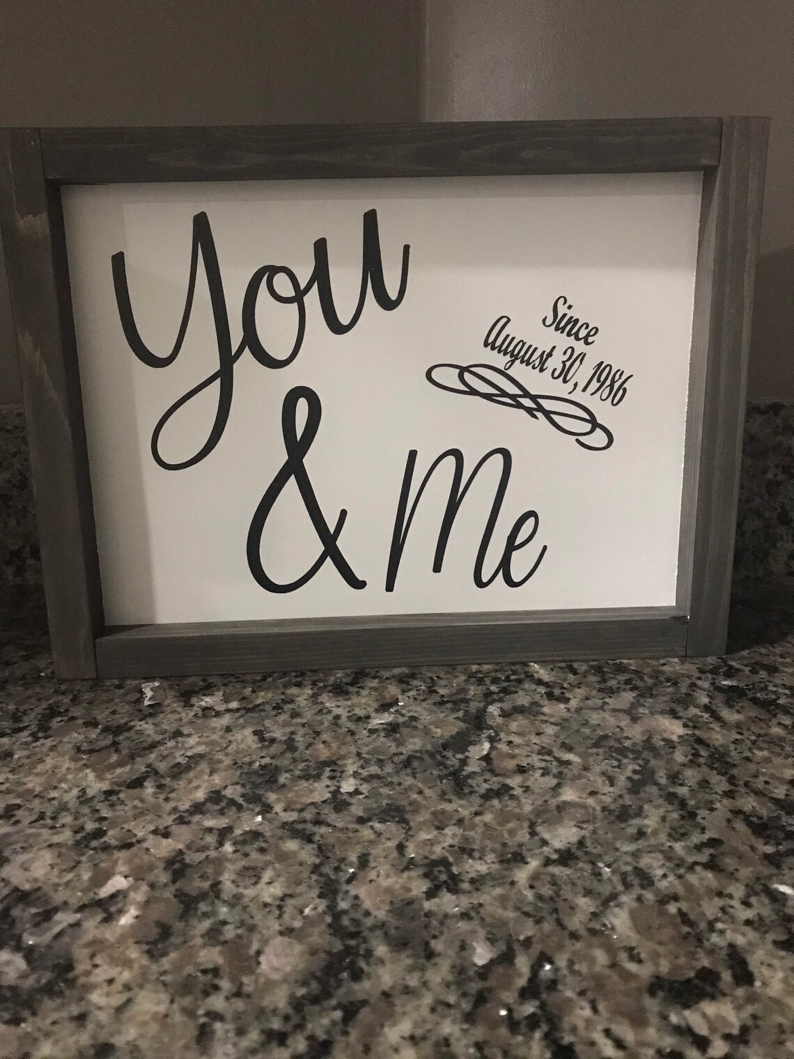 You and Me Sign, Wedding Date, Established, Wood Sign, Anniversary Sign ...