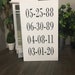 Birth Dates Sign, Birthday Sign, Anniversary Sign, Wood Sign ...
