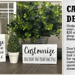 Small Home Signs, Wood, Mini Sign, Farmhouse Shelf Decor, Mantle Decor ...