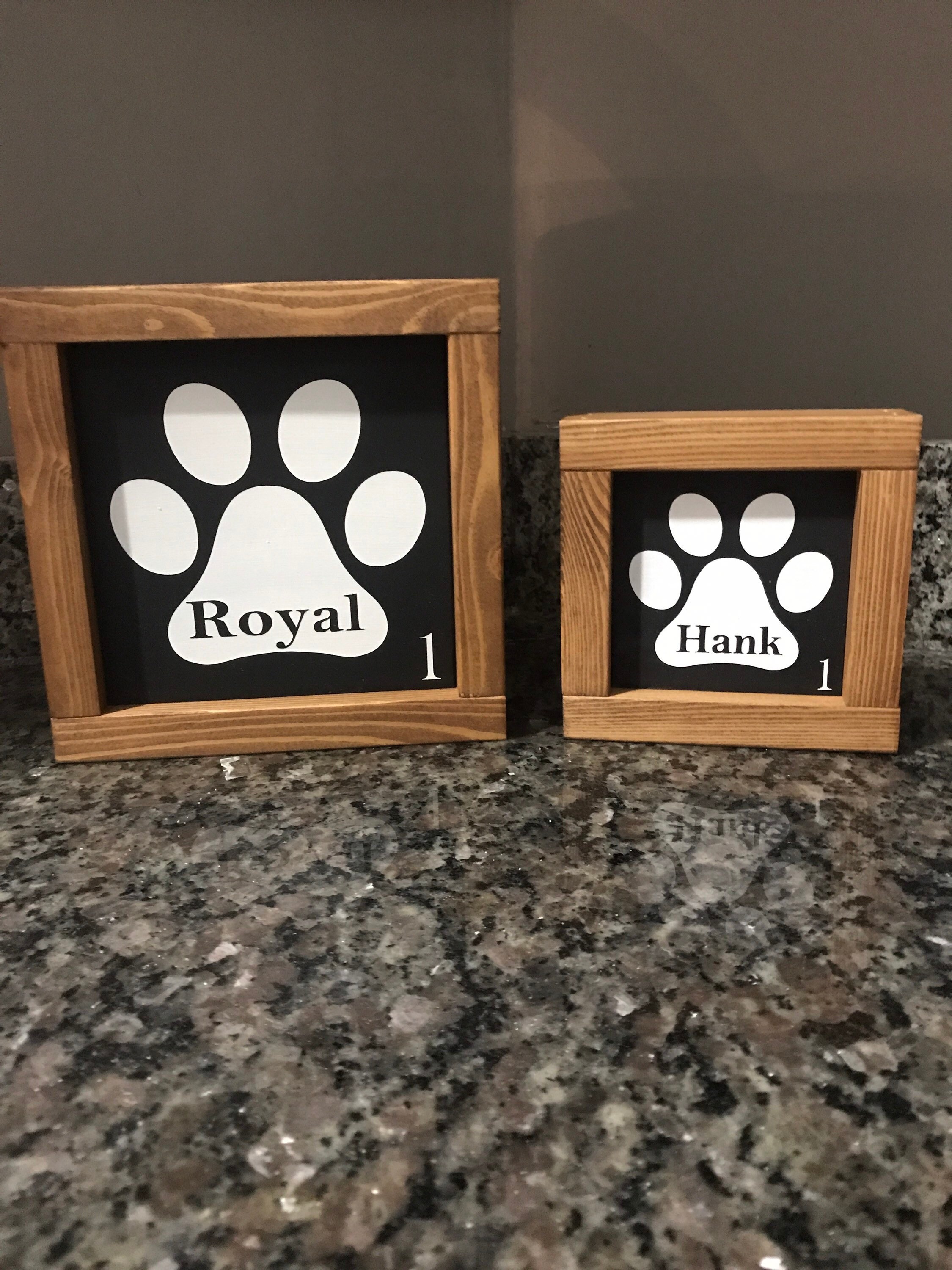 Personalized Paw Print Sign, Custom Pet Name, Framed Wood Decor - Etsy