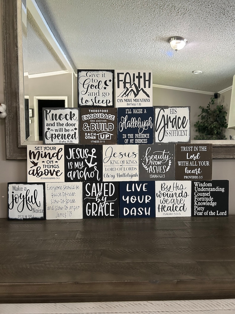 Small Bible Verse Signs, Wood Scripture Signs, Religious Plaques ...