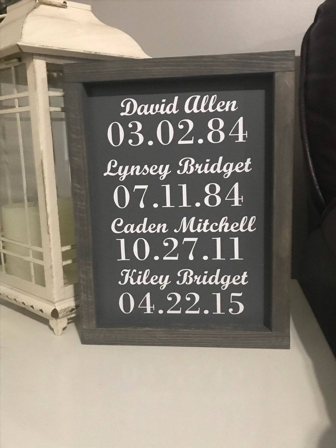 Important Date Sign With Names Family Name With Dates - Etsy