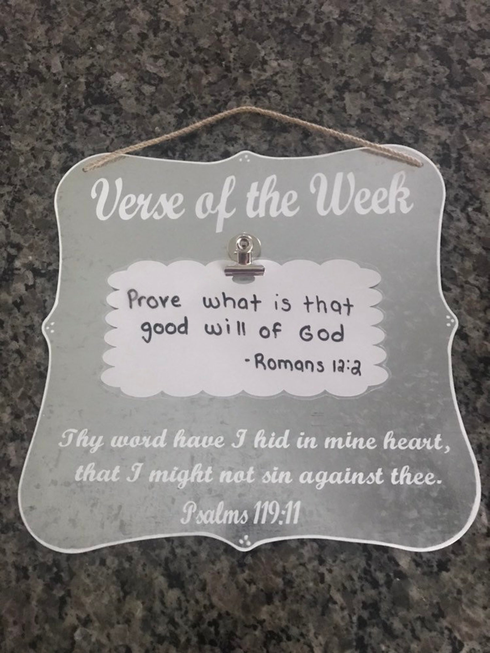 Verse of the week sign scripture of week magnetic bible | Etsy
