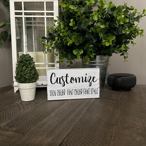 Custom Sign Small Wood Block Sign Personalized Gift Choose Size, Colors ...