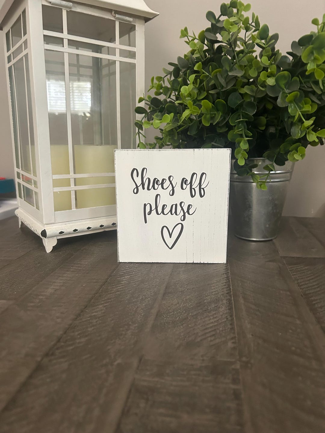 Shoes off Please Wood Sign, Entryway Wood Sign, Custom Colors, Shelf ...