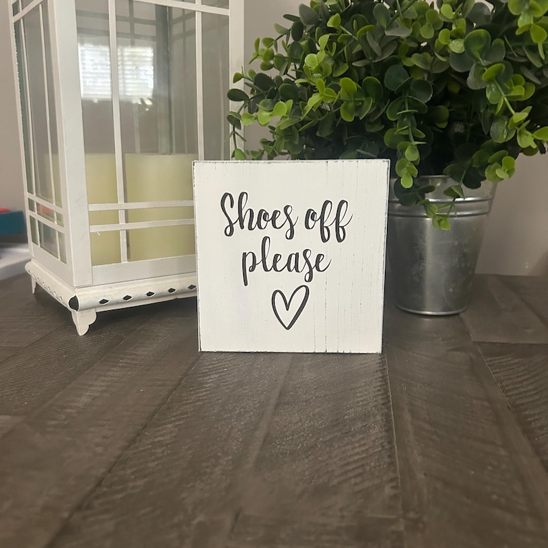 Take Shoes off Sign - Etsy