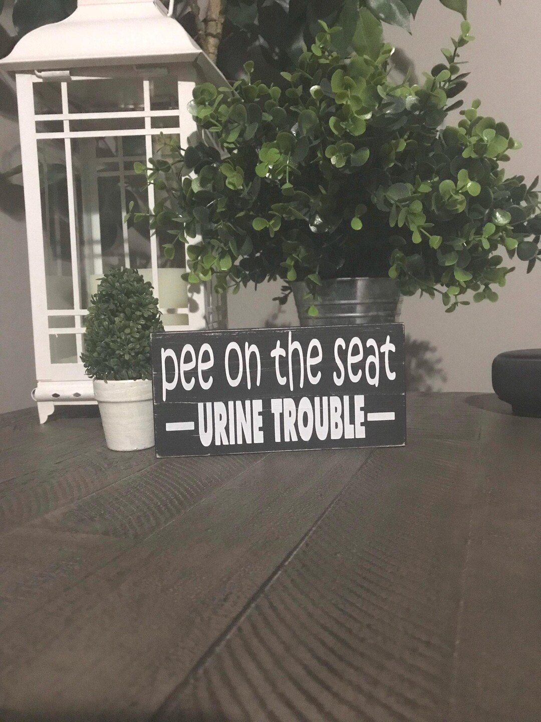 Pee on See Urine Trouble,bathroom Shelf Sign, Wood Block Sign, Bathroom ...