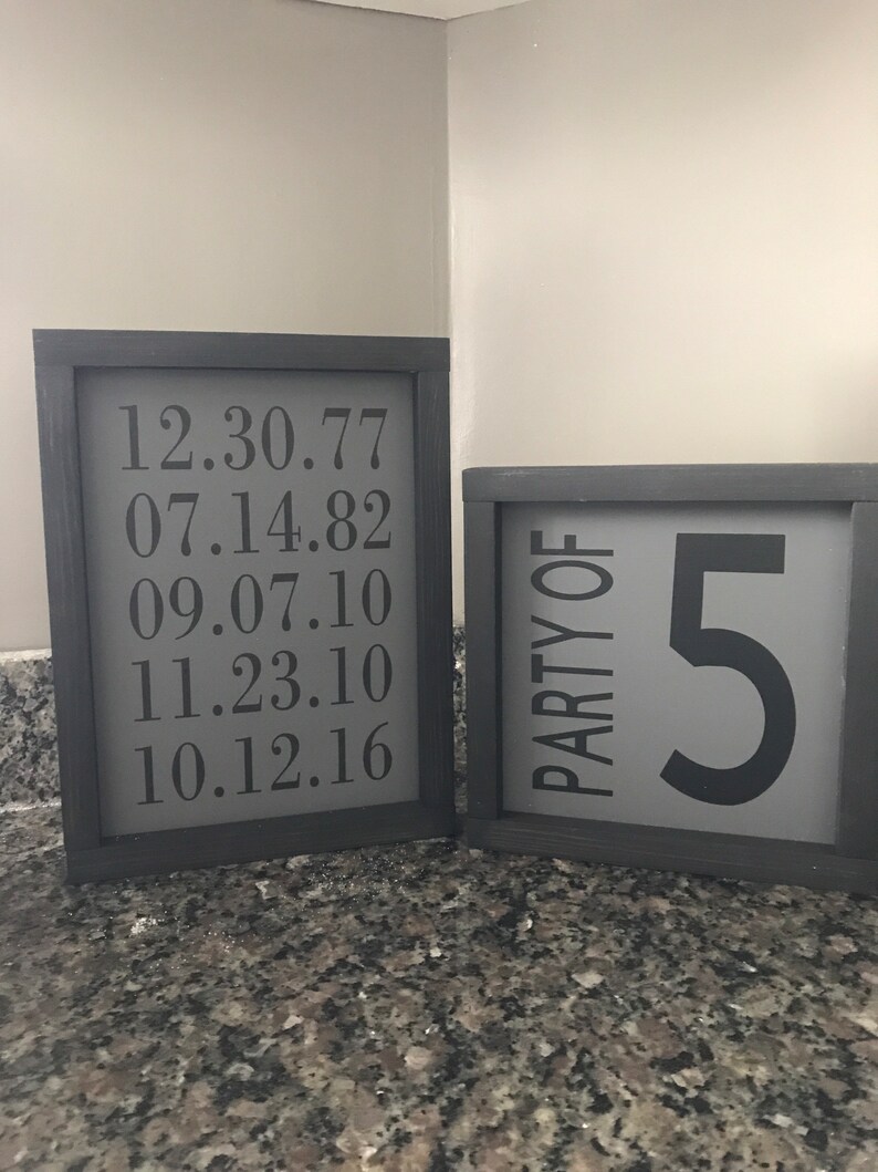 Set of 2 Personalized Date Sign and Party of Sign Birthday - Etsy