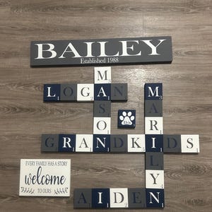Different Color Scrabble Wall Letter Tiles, White, Cream, Gray, Navy ...