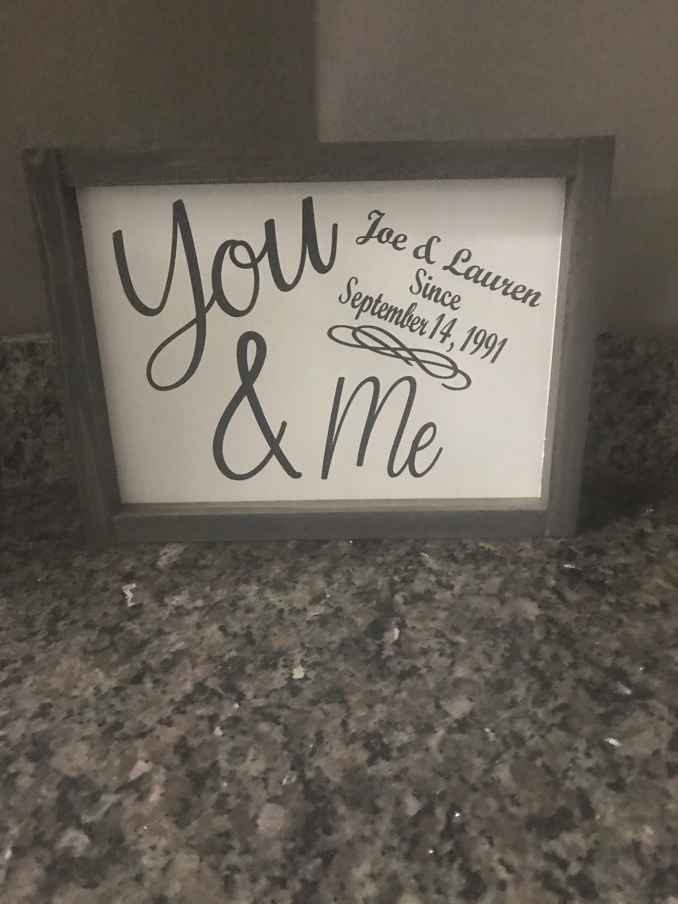 You and me sign wedding date established wood sign | Etsy