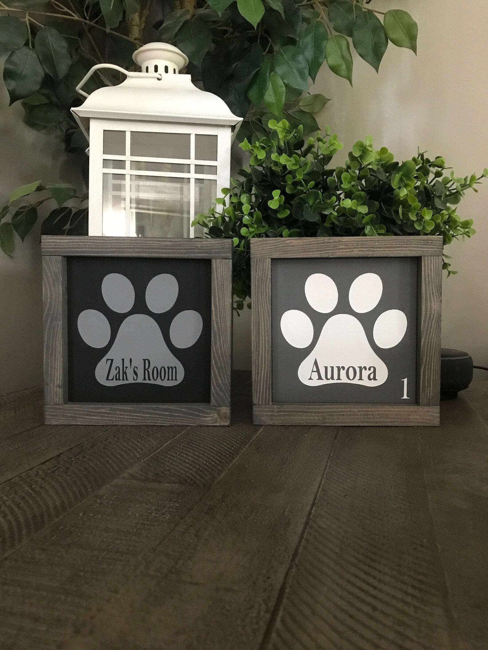 Personalized Paw Print Sign, Custom Pet Name, Framed Wood Decor - Etsy