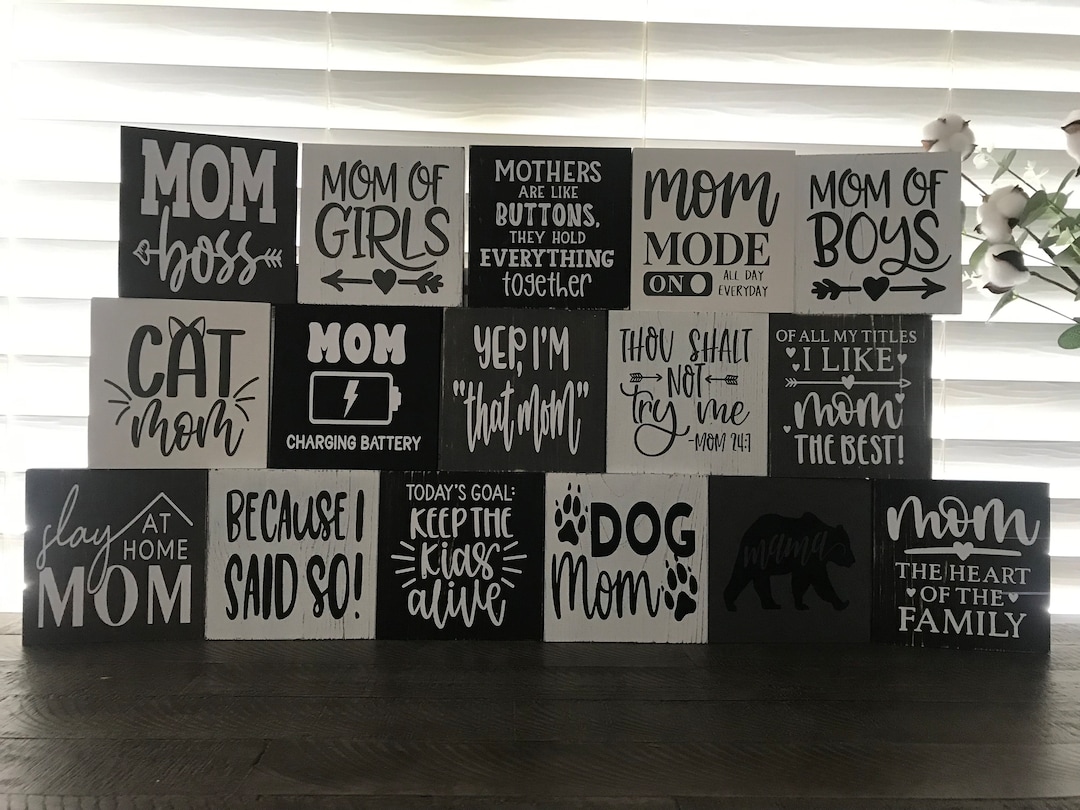 Hand Painted Mom Wood Sign, Tier Tray Decor - Etsy