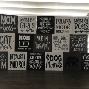 Hand Painted Mom Wood Sign, Tier Tray Decor - Etsy