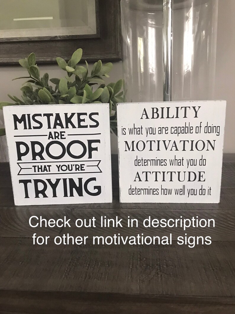 Motivational Wood Sign, Ability Motivation Attitude, Teacher Gift - Etsy