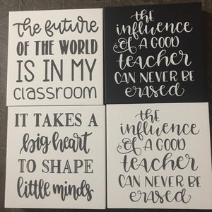 Teacher Sign Wood Block Teacher Desk Sign Desk Plaque | Etsy