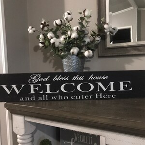 God Bless This House Sign, Religious Welcome Decor, Distressed Wood - Etsy