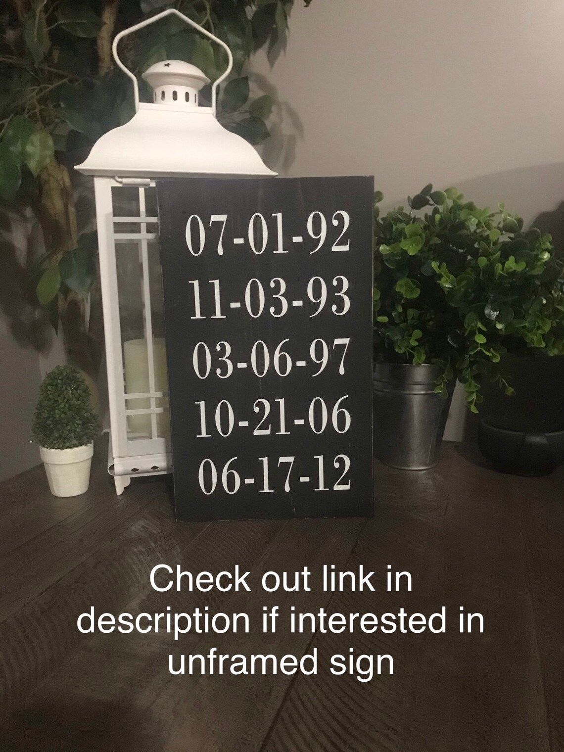 Important Date Sign With Names Family Name With Dates | Etsy