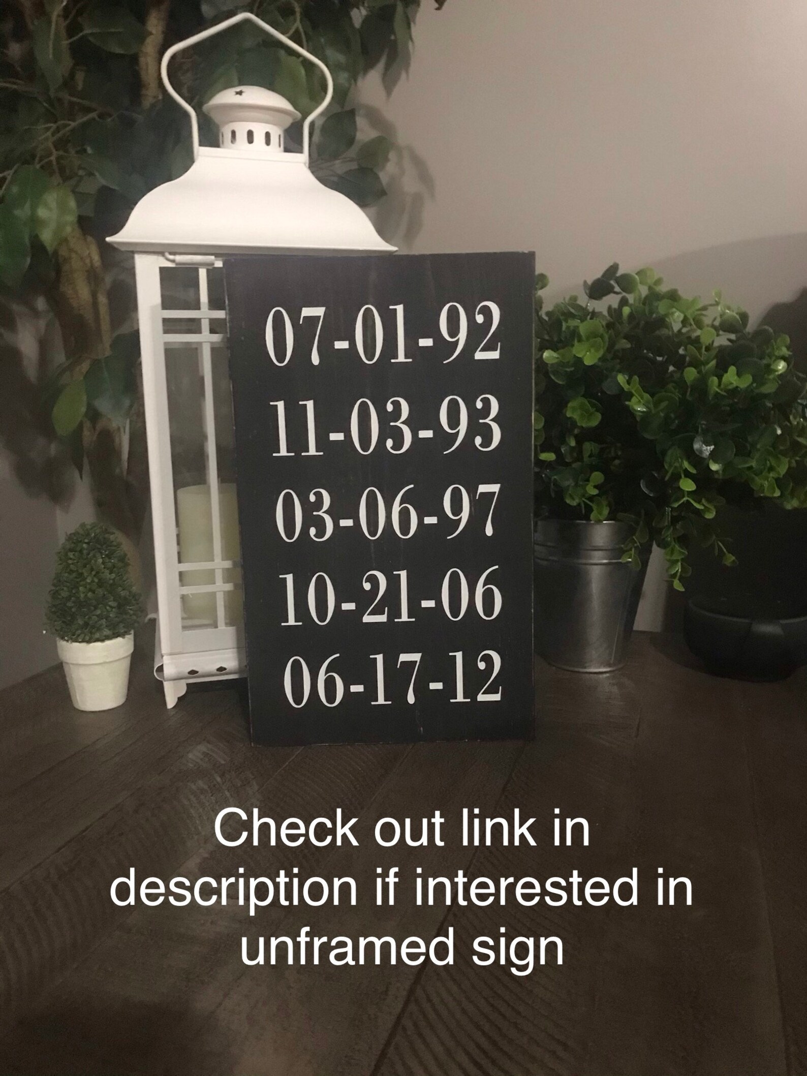 Important Date Sign With Names Family Name With Dates - Etsy