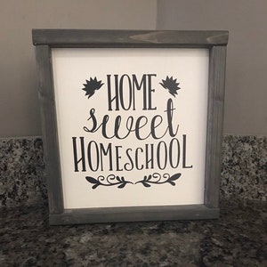 Home Sweet Homeschool Sign, Wood Sign, Farmhouse Wall Decor, Small Sign ...