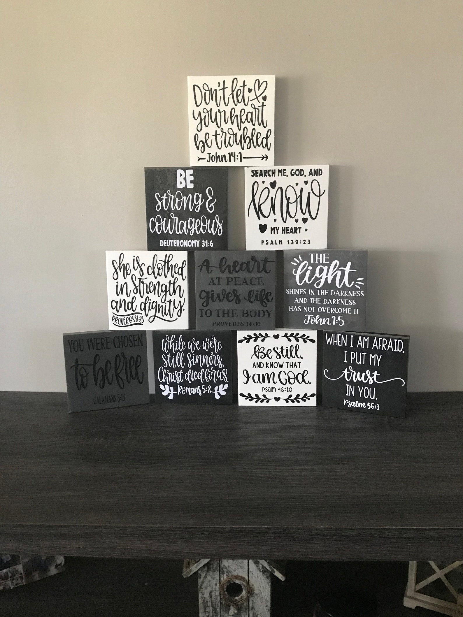 Small Bible Verse Signs, Wood Scripture Signs, Religious Plaques ...