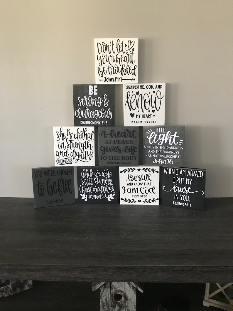 Small Bible Verse Signs, Wood Scripture Signs, Religious Plaques ...