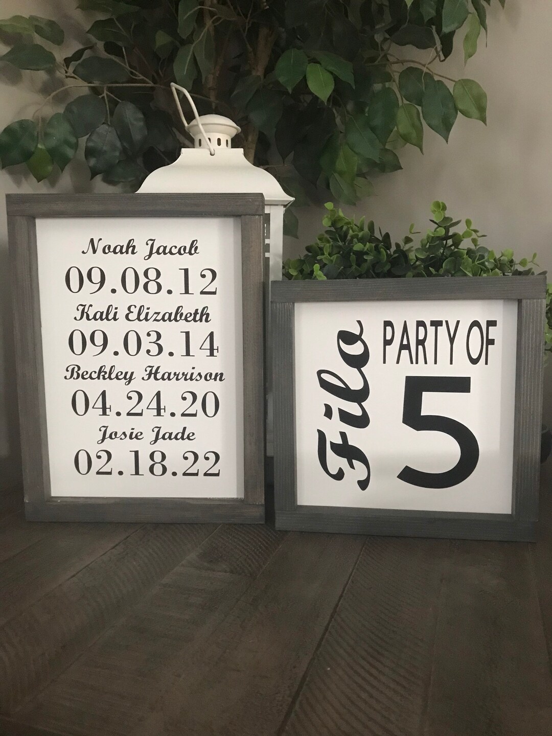 Set of 2 Personalized Date Sign and Party of Sign, Birthday Sign, Last ...