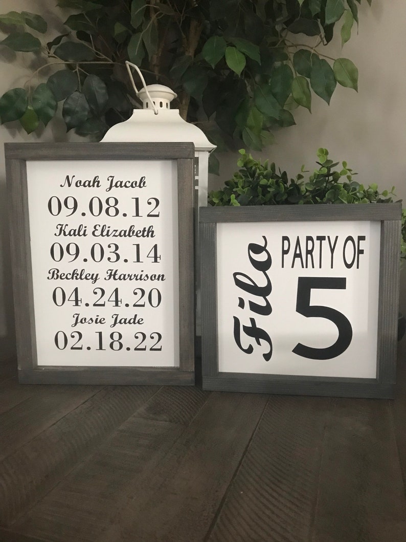 Set of 2 Personalized Date Sign and Party of Sign, Birthday Sign, Last ...
