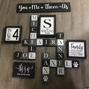 Different Color Scrabble Wall Letter Tiles, White, Cream, Gray, Navy ...