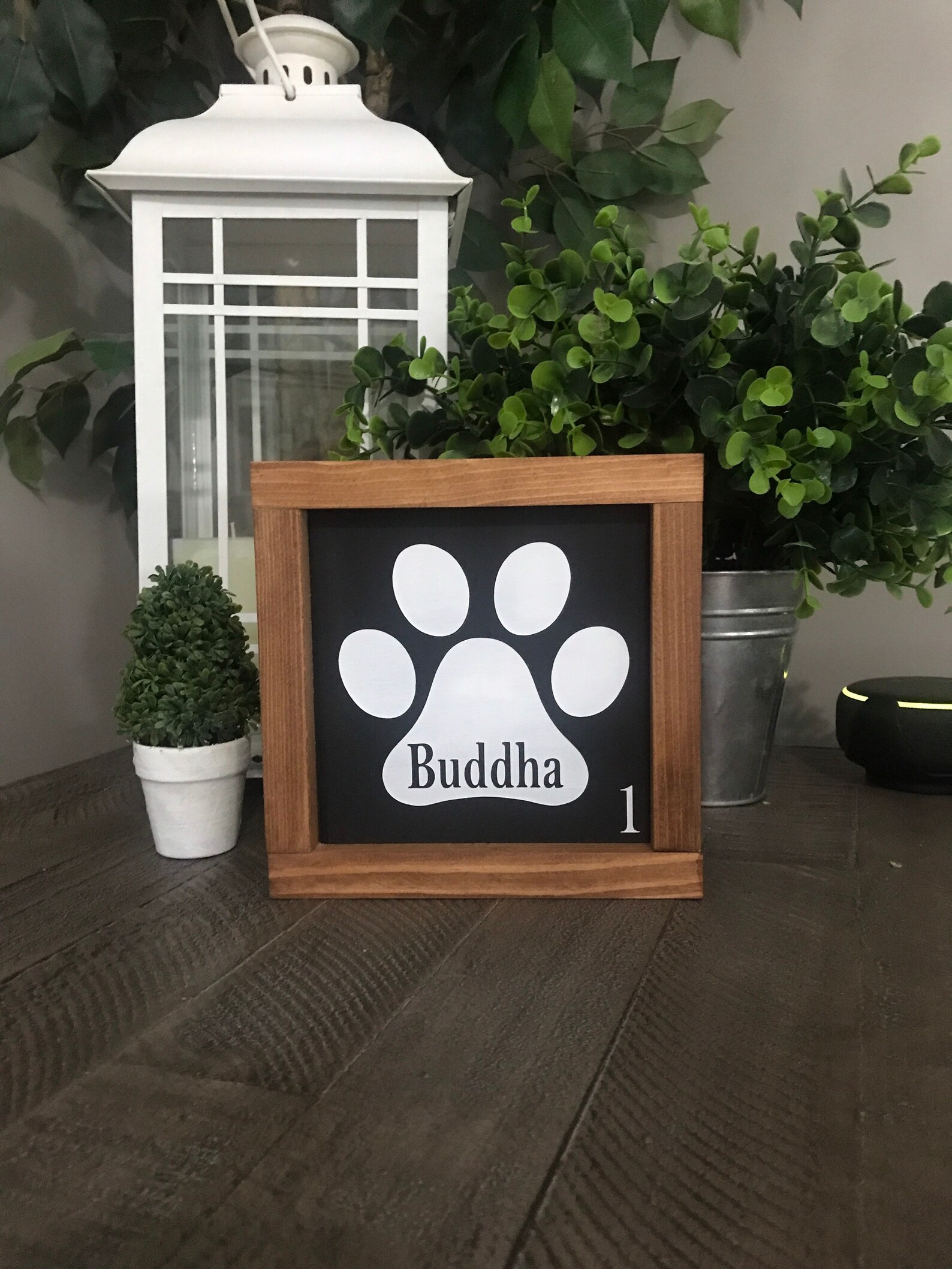 Personalized Paw Print Sign, Custom Pet Name, Framed Wood Decor - Etsy
