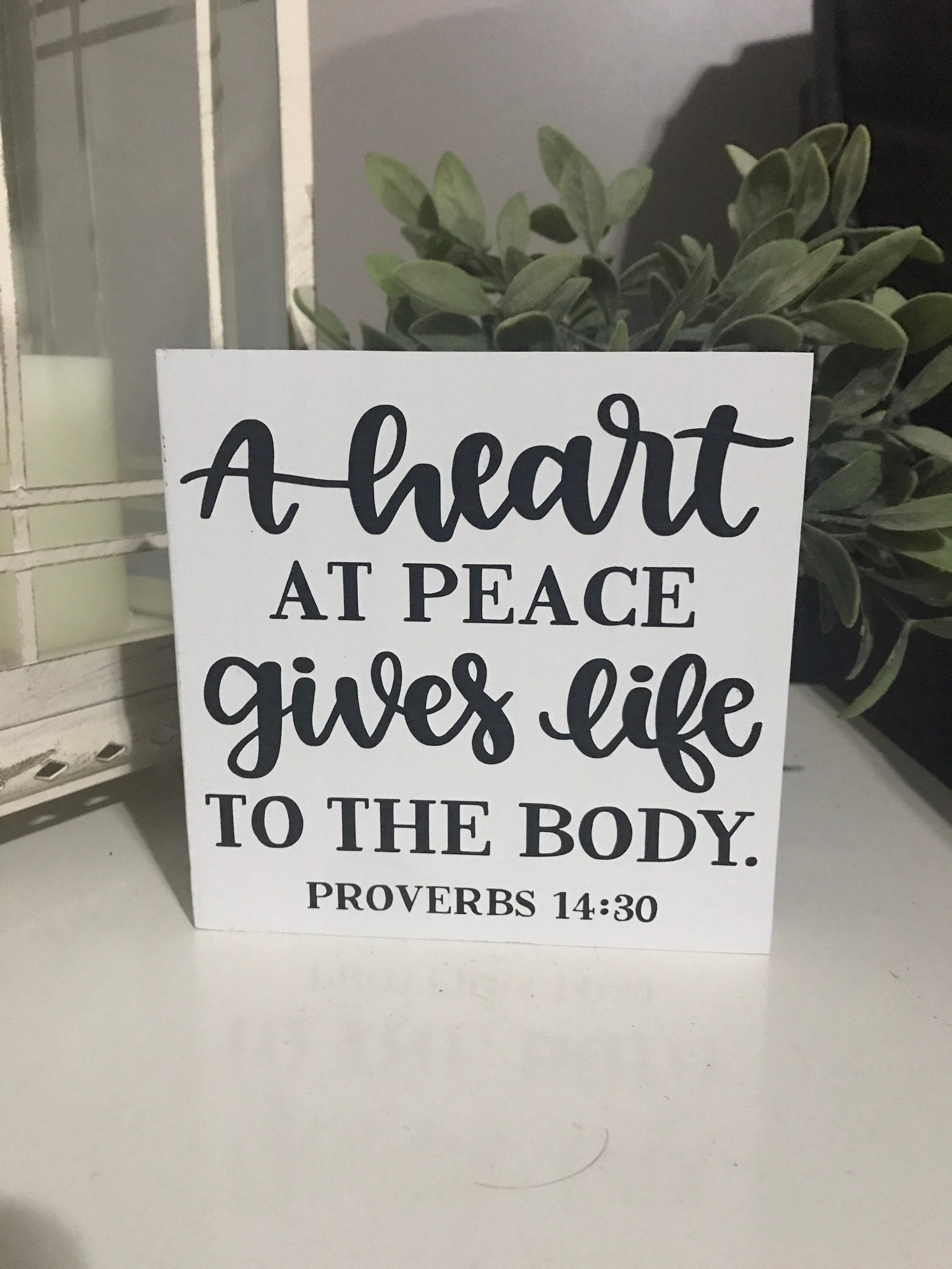 Heart at Peace Gives Life to Body, Proverbs 14:30, Cancer Gift ...